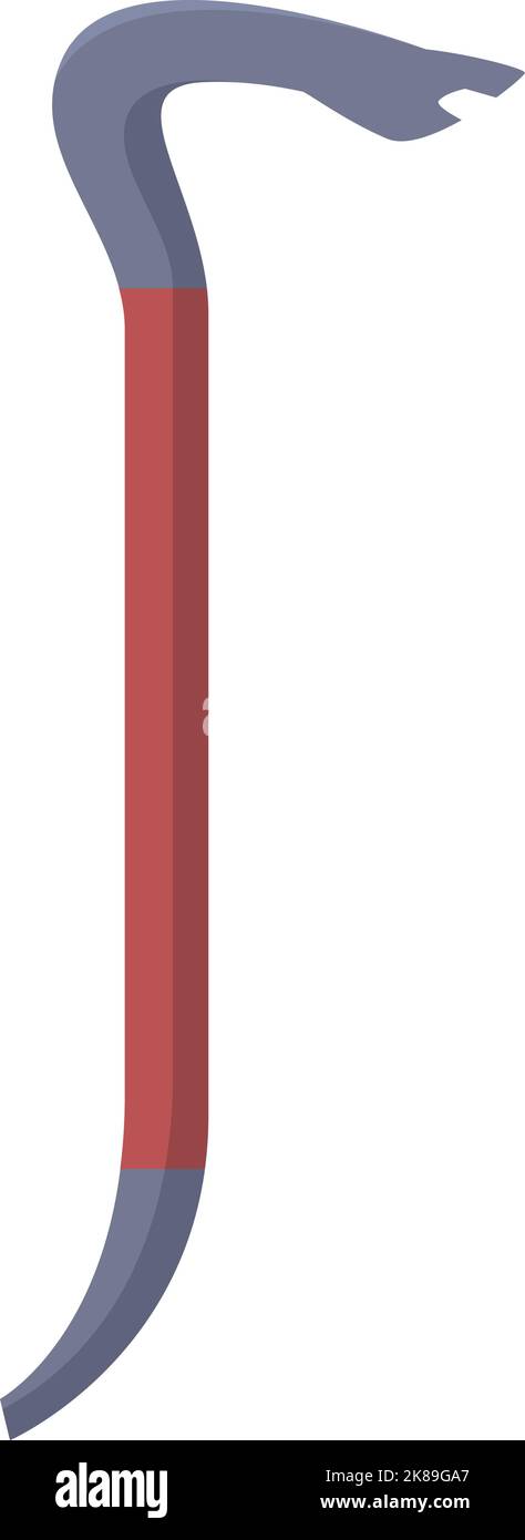 Construction crowbar icon cartoon vector. Hand design. Metal bar Stock ...