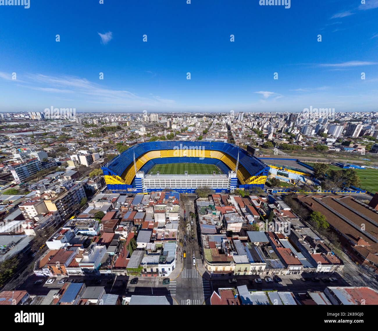 Drone shot of La Bombonera stadium, home of Club Atletico Boca Juniors ...