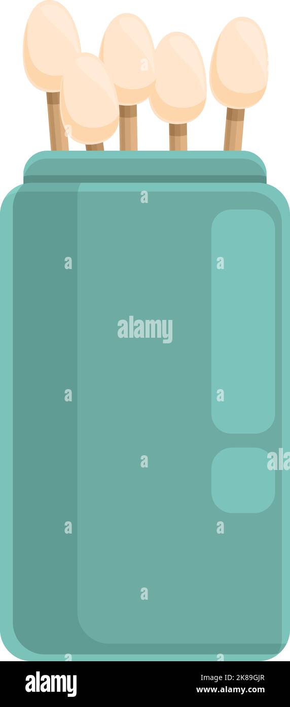 Swab box icon cartoon vector. Cotton stick. Eco pick Stock Vector Image ...