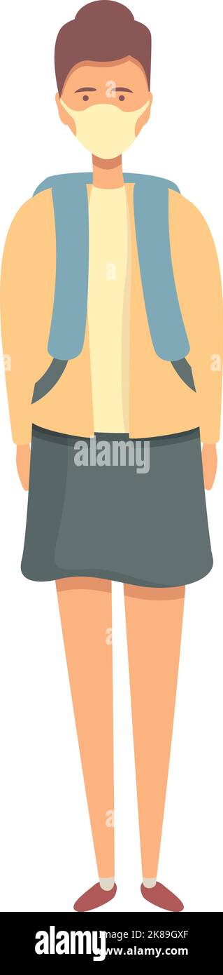 Face protection icon cartoon vector. Child mask. Social class Stock ...