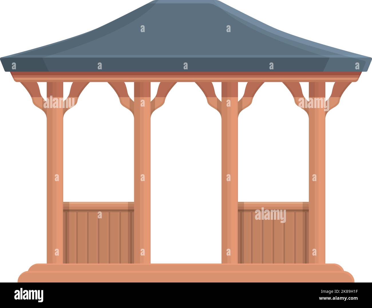 Pavilion icon cartoon vector. Pergola house. Park architecture Stock ...