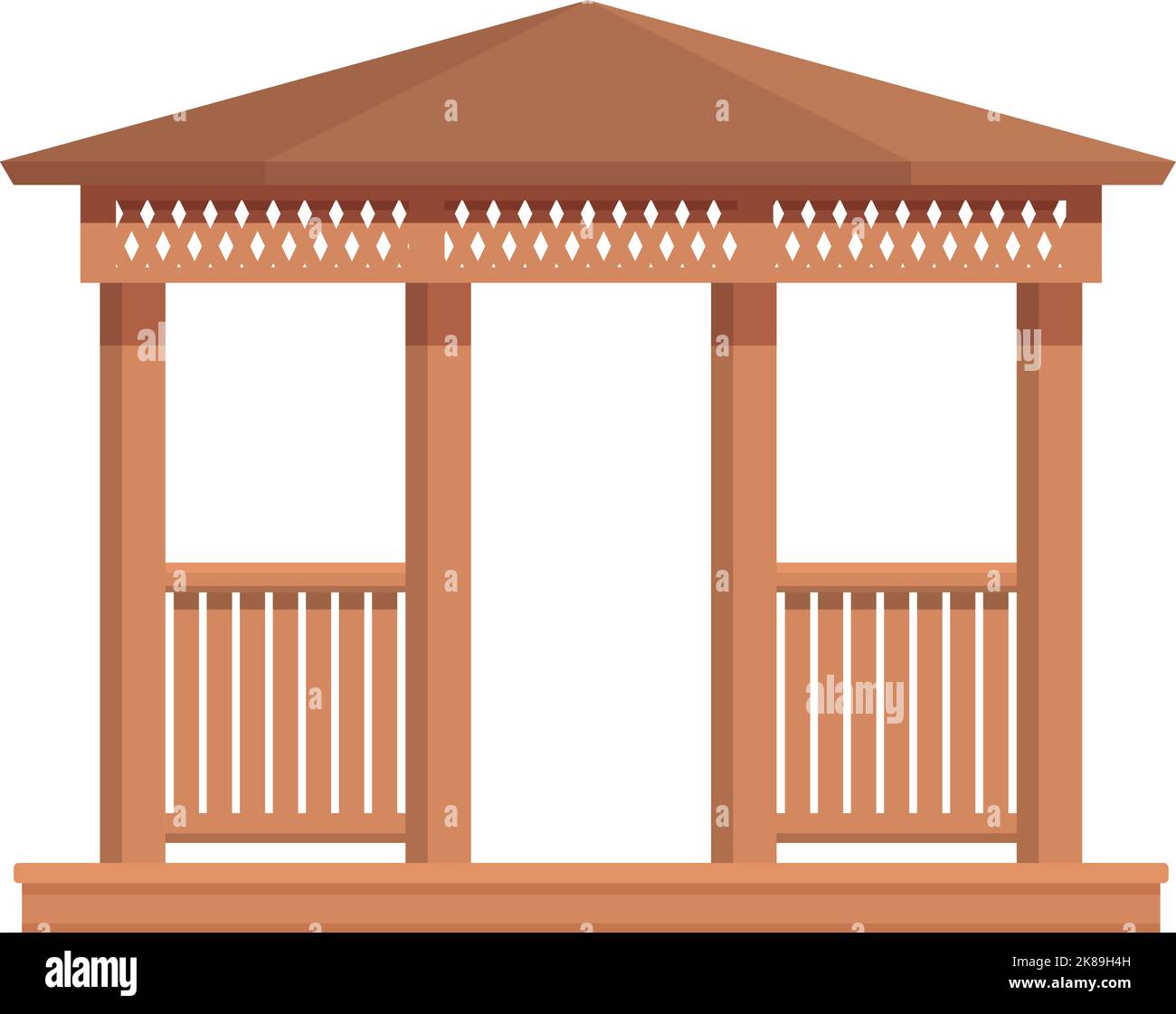 Wooden shelter icon cartoon vector. Pergola house. Summer nature Stock ...