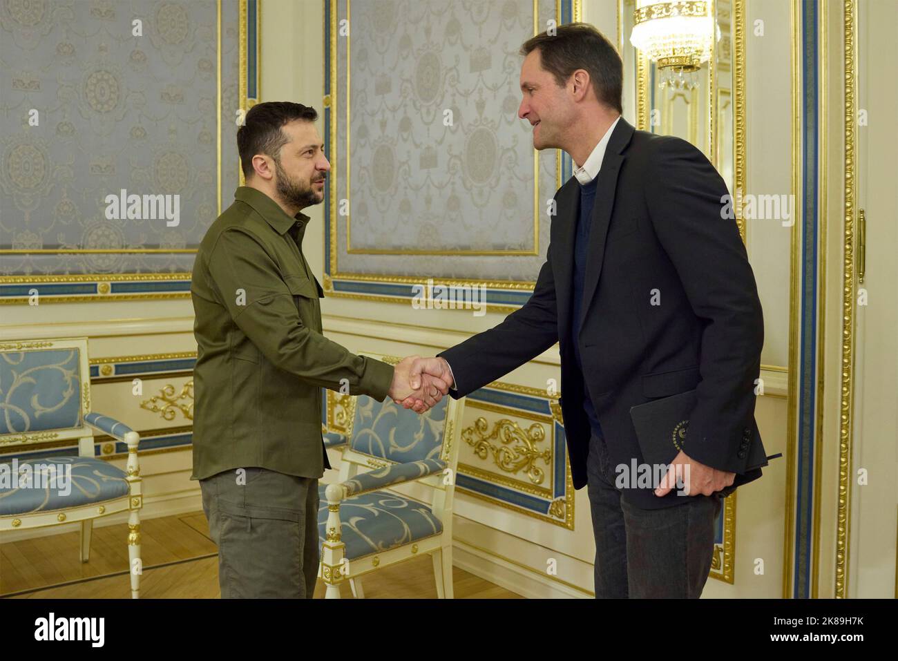 Kyiv, Ukraine. 21st Oct, 2022. Ukrainian President Volodymyr Zelenskyy ...