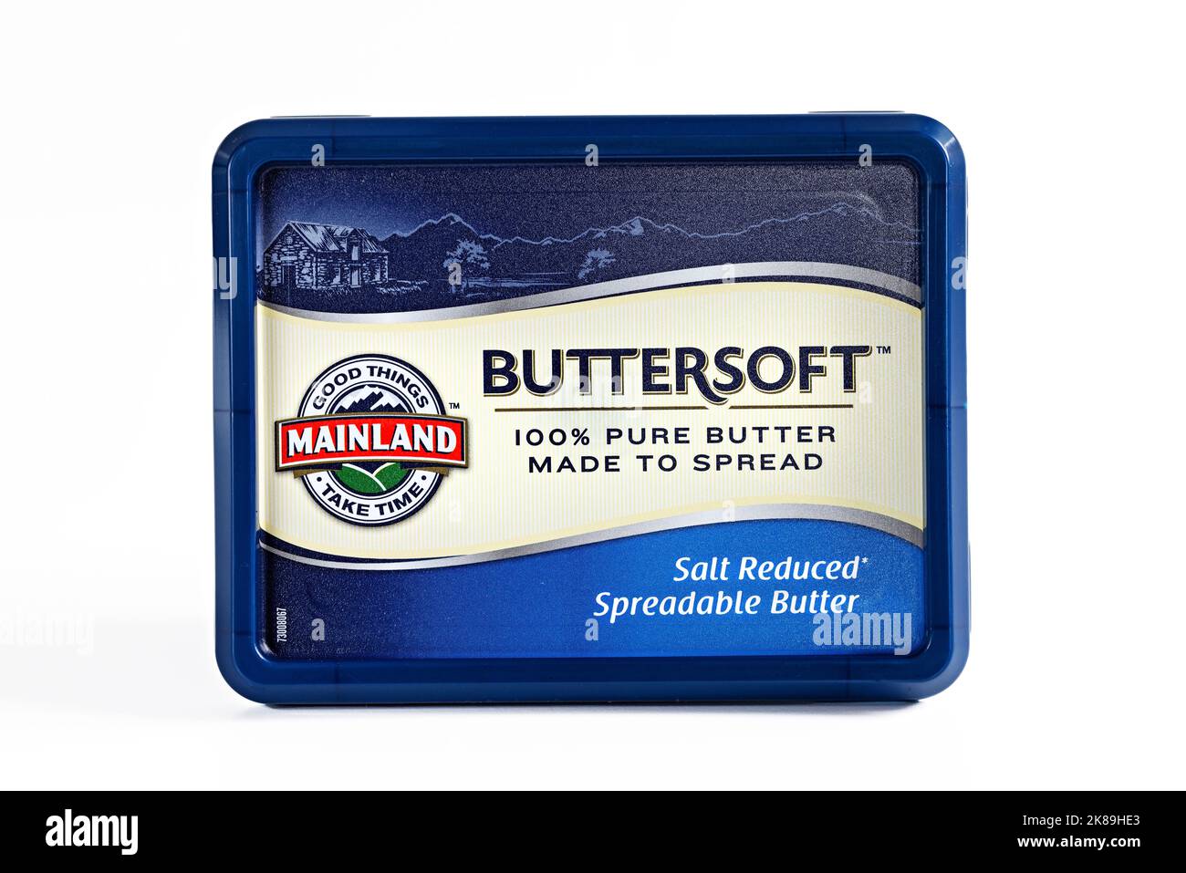 Food / A tub of Mainland Brand Buttersoft salt reduced butter, made in ...