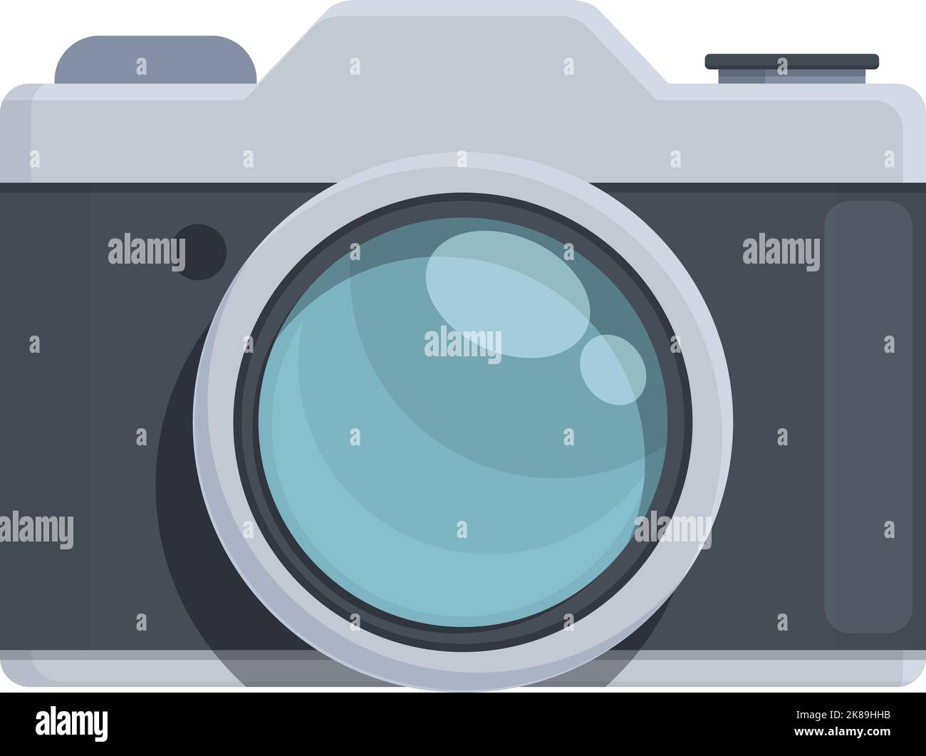Big lens camera icon cartoon vector. Old device. Fashion style Stock ...