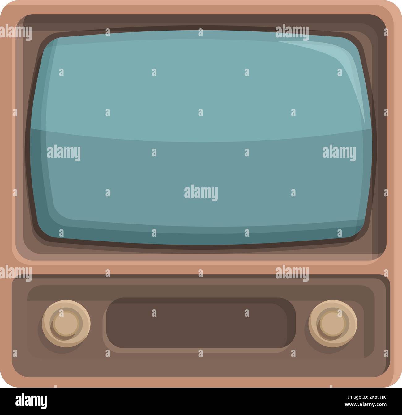 Analogue technology tv icon cartoon vector. Music device. Button tv ...