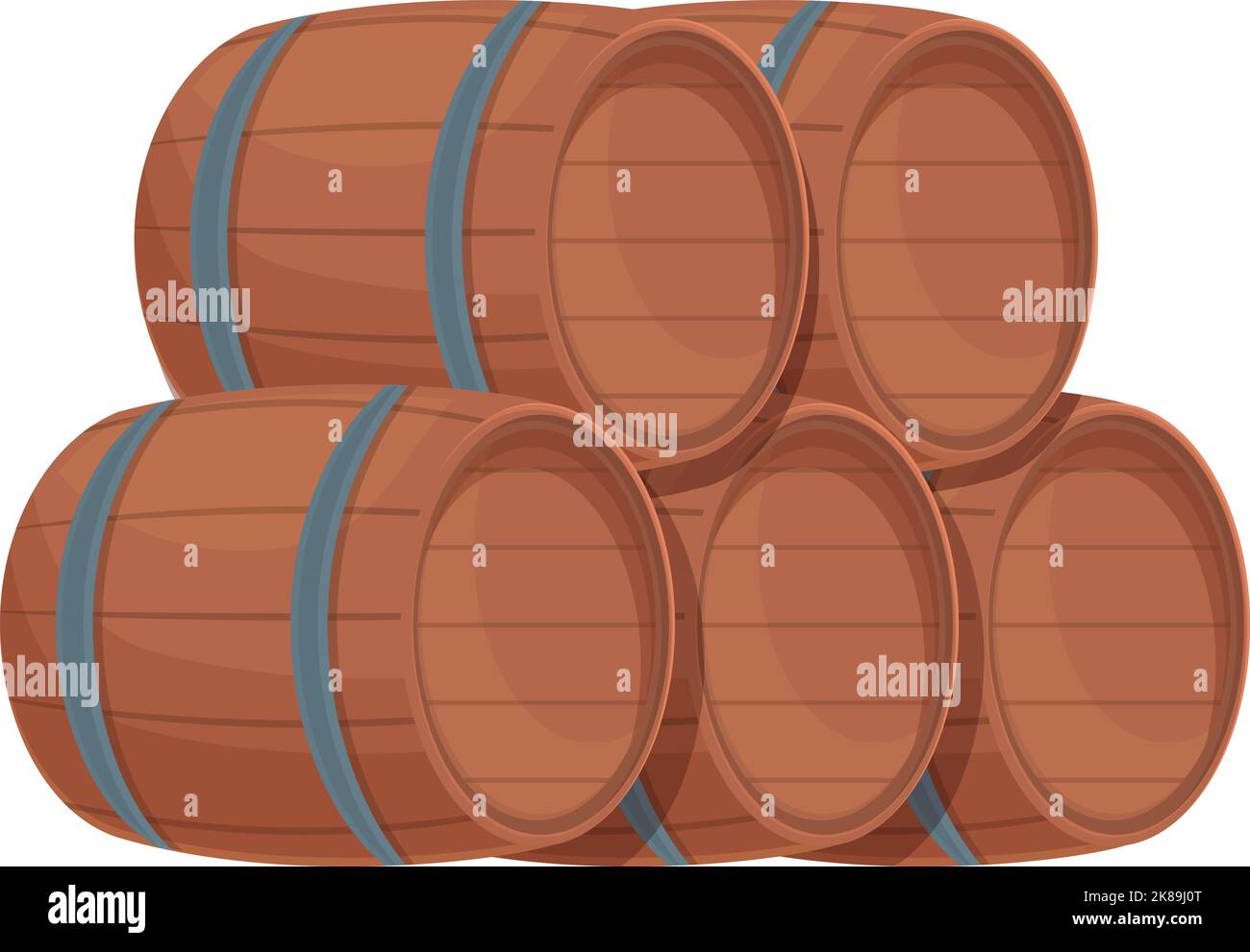 Barrel stack icon cartoon vector. Drink bar. Winery cellar Stock Vector ...