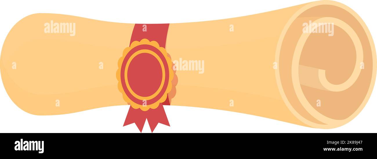 Honor certificate icon cartoon vector. Award document. Gold modern ...