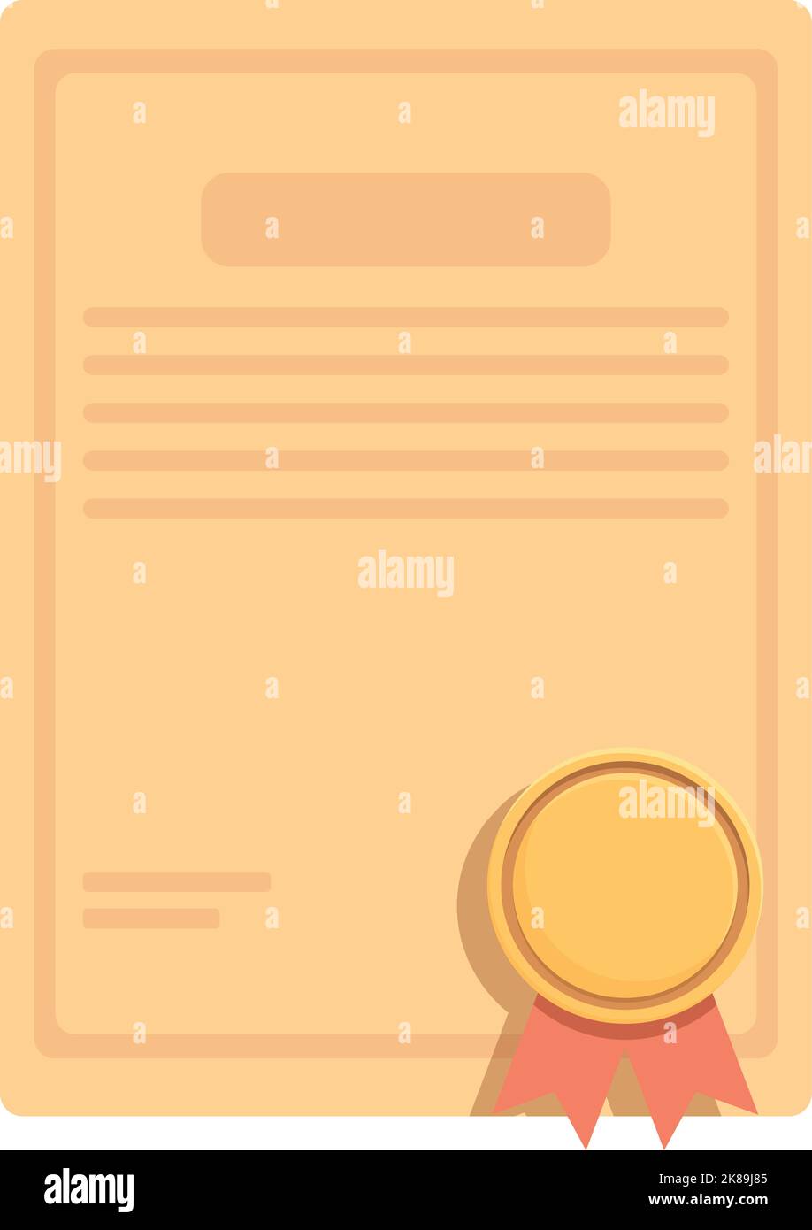 Paper school icon cartoon vector. Award diploma. Stamp frame Stock ...