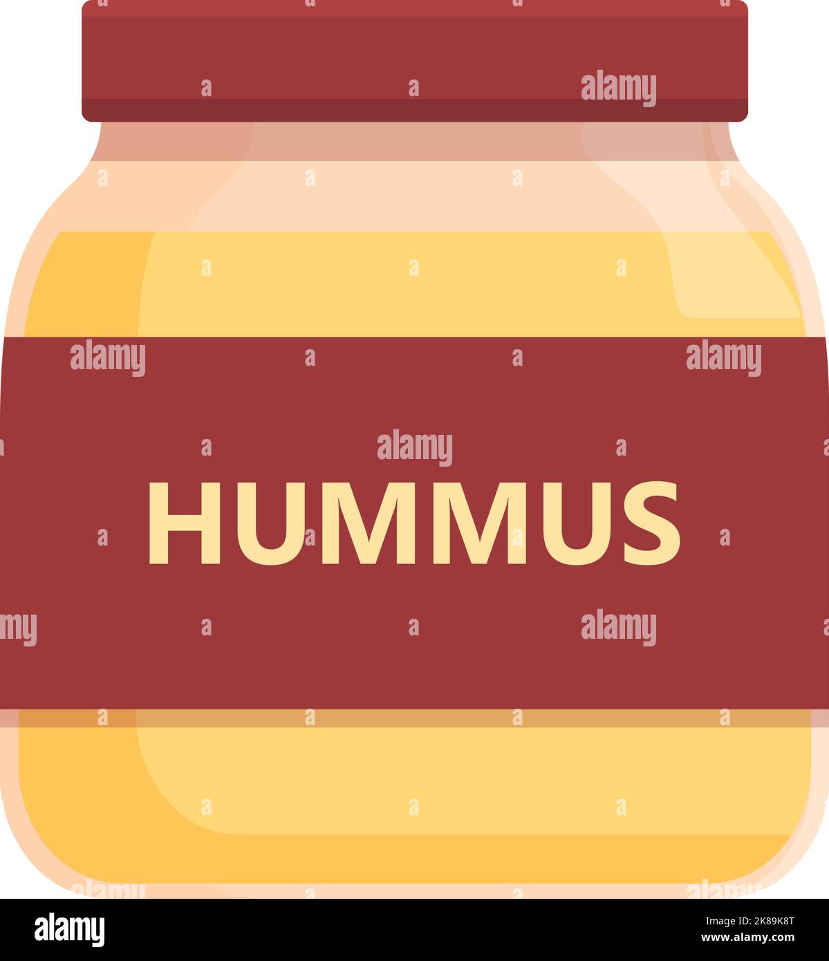 Hummus jar icon cartoon vector. Bread plate. Cuisine food Stock Vector ...