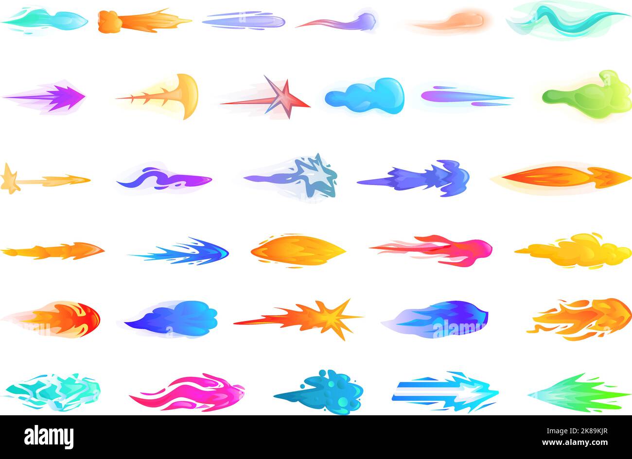 Laser gun beam icons set cartoon vector. Toy gun. Space alien Stock ...