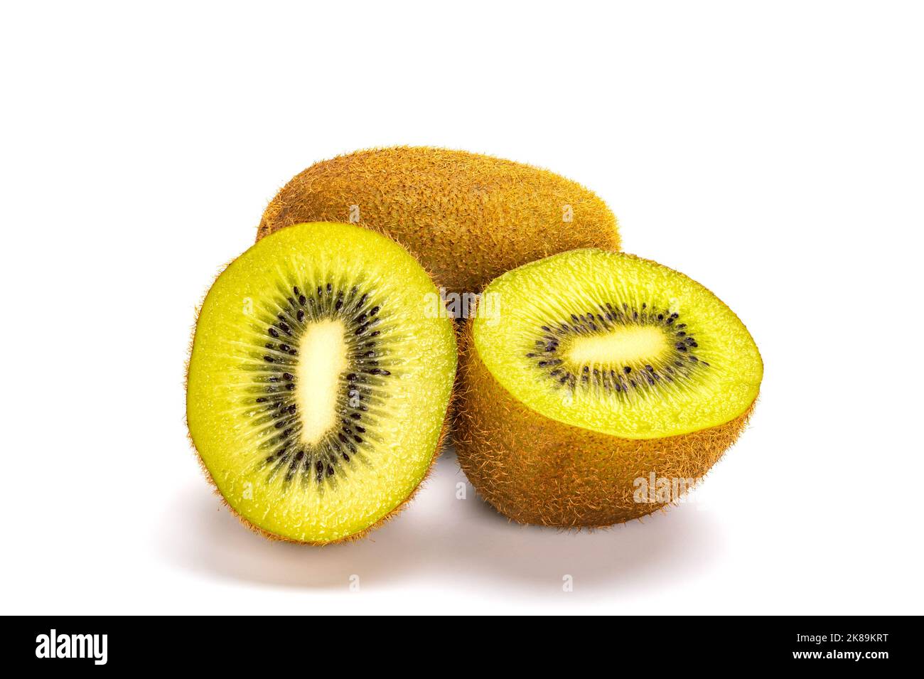 View of hairy fresh ripe kiwi fruit, kiwifruit or chinese gooseberry ...