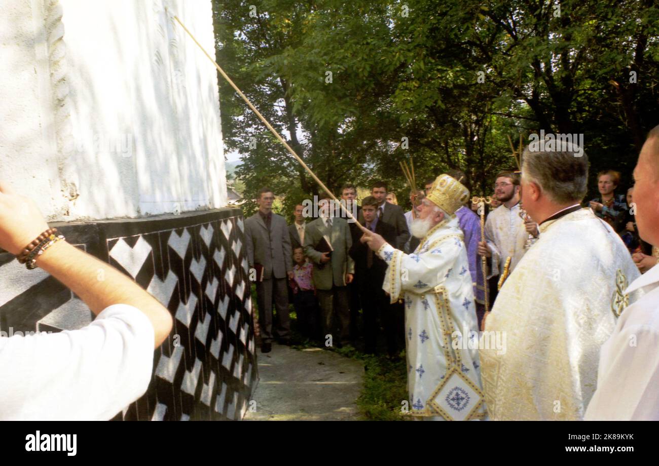 Spermezeu, Bistrița-Năsăud County, Romania, 2002. The re-consecration ...