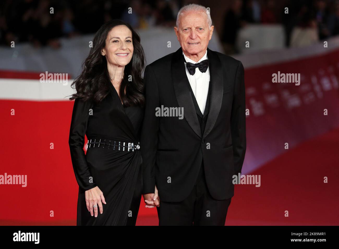 (l) Francesca De Stefano and (r) Santo Versace attend the red carpet of ...