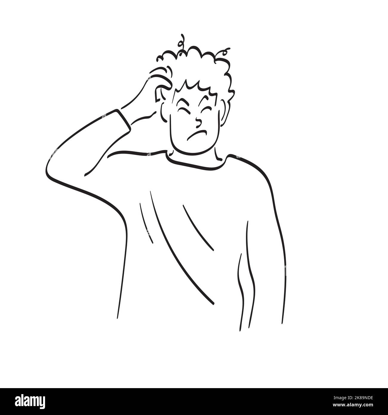 Male scratching its head Stock Vector Images - Alamy