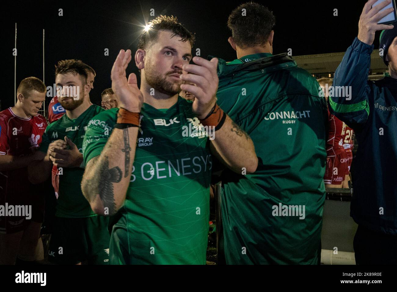 Galway, Ireland. 22nd Oct, 2022. Conor Oliver of Connacht celebrates ...