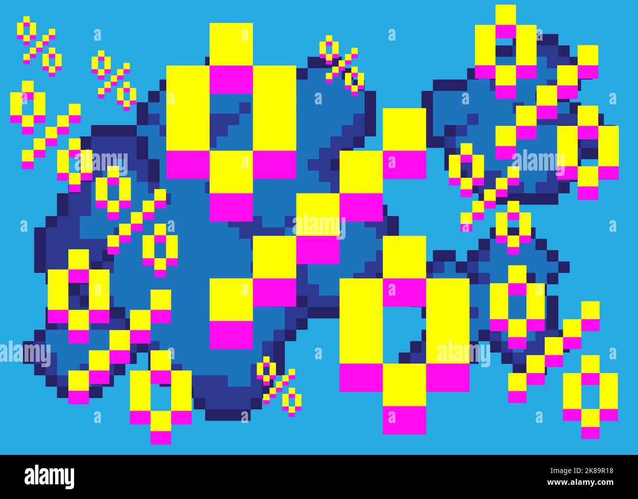 Percentage Sign. Pixelated word with geometric graphic background ...