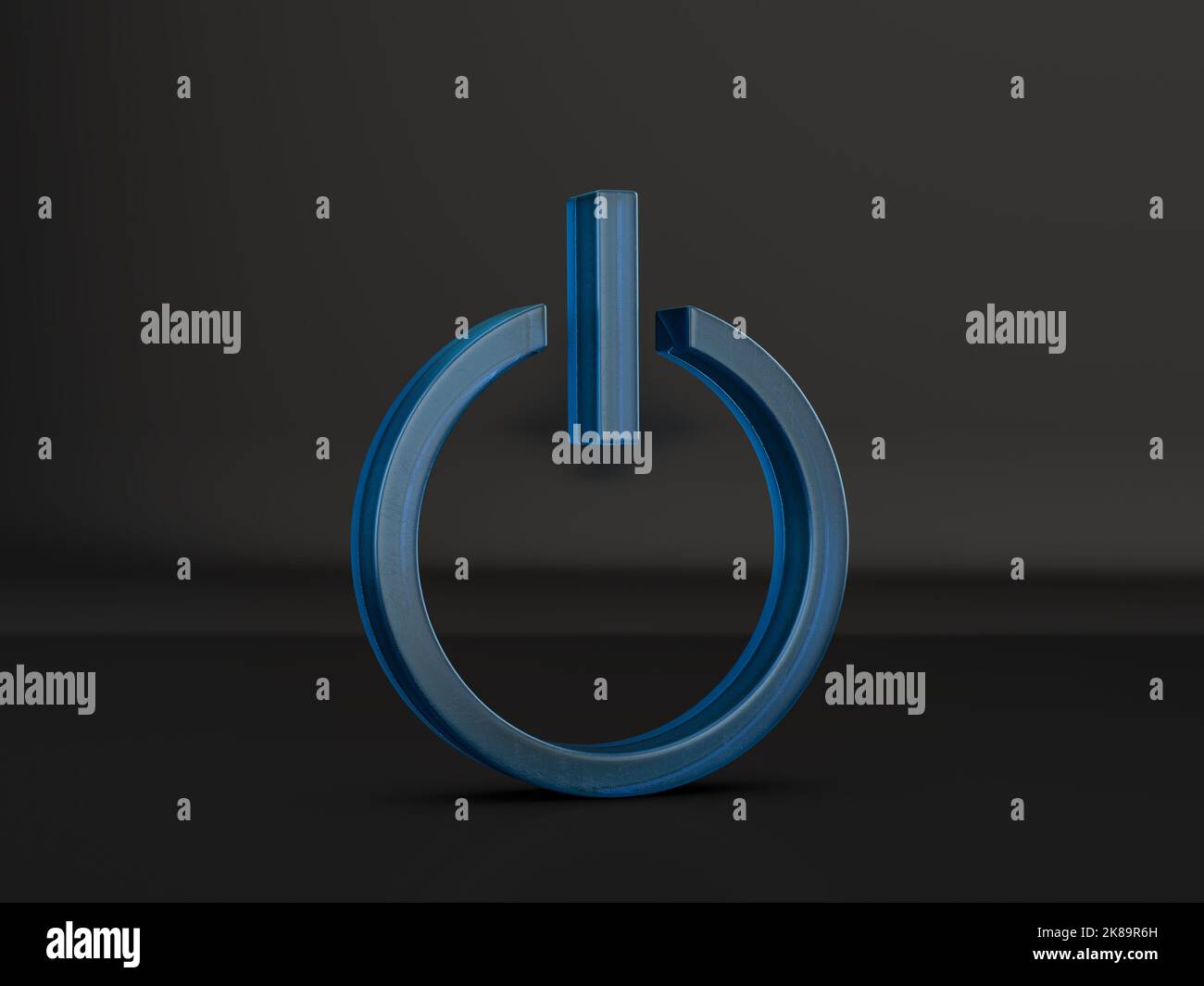 Glass power symbol on a black background. 3d illustration Stock Photo ...