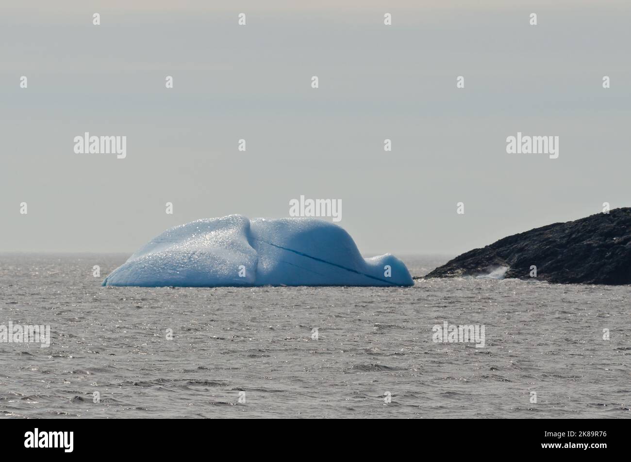 Bright white iceberg on dark water and rock background Stock Photo - Alamy