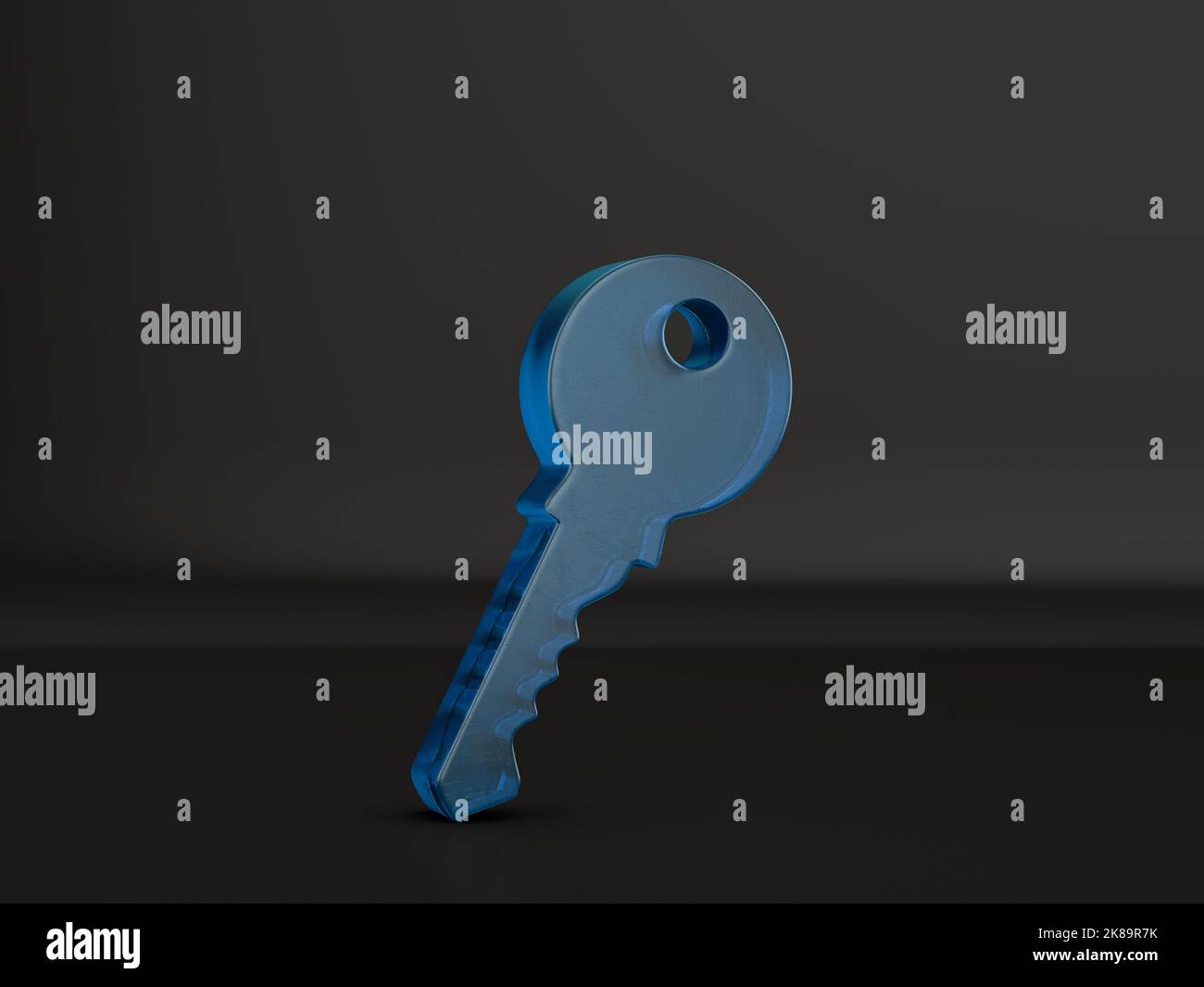 Glass key symbol on a black background. 3d illustration Stock Photo - Alamy
