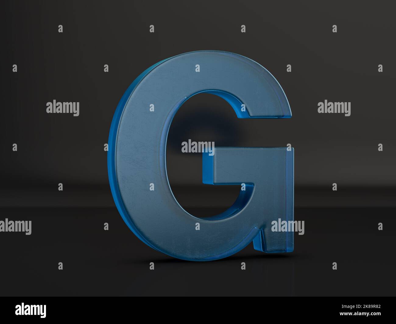 Glass letter G on a black background. 3d illustration Stock Photo - Alamy