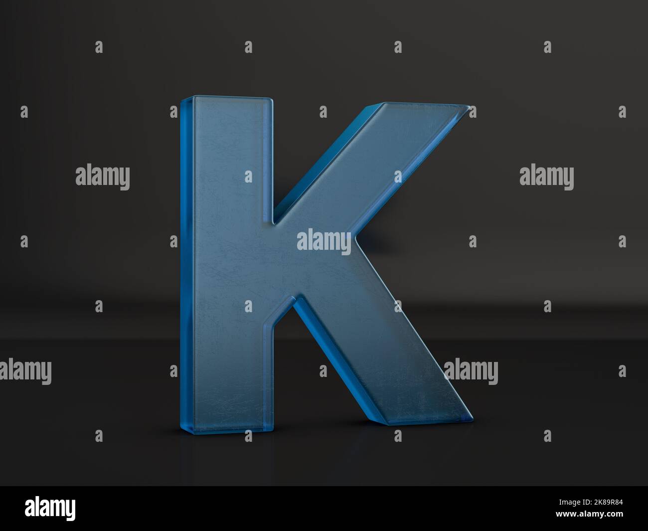 Glass letter K on a black background. 3d illustration Stock Photo - Alamy