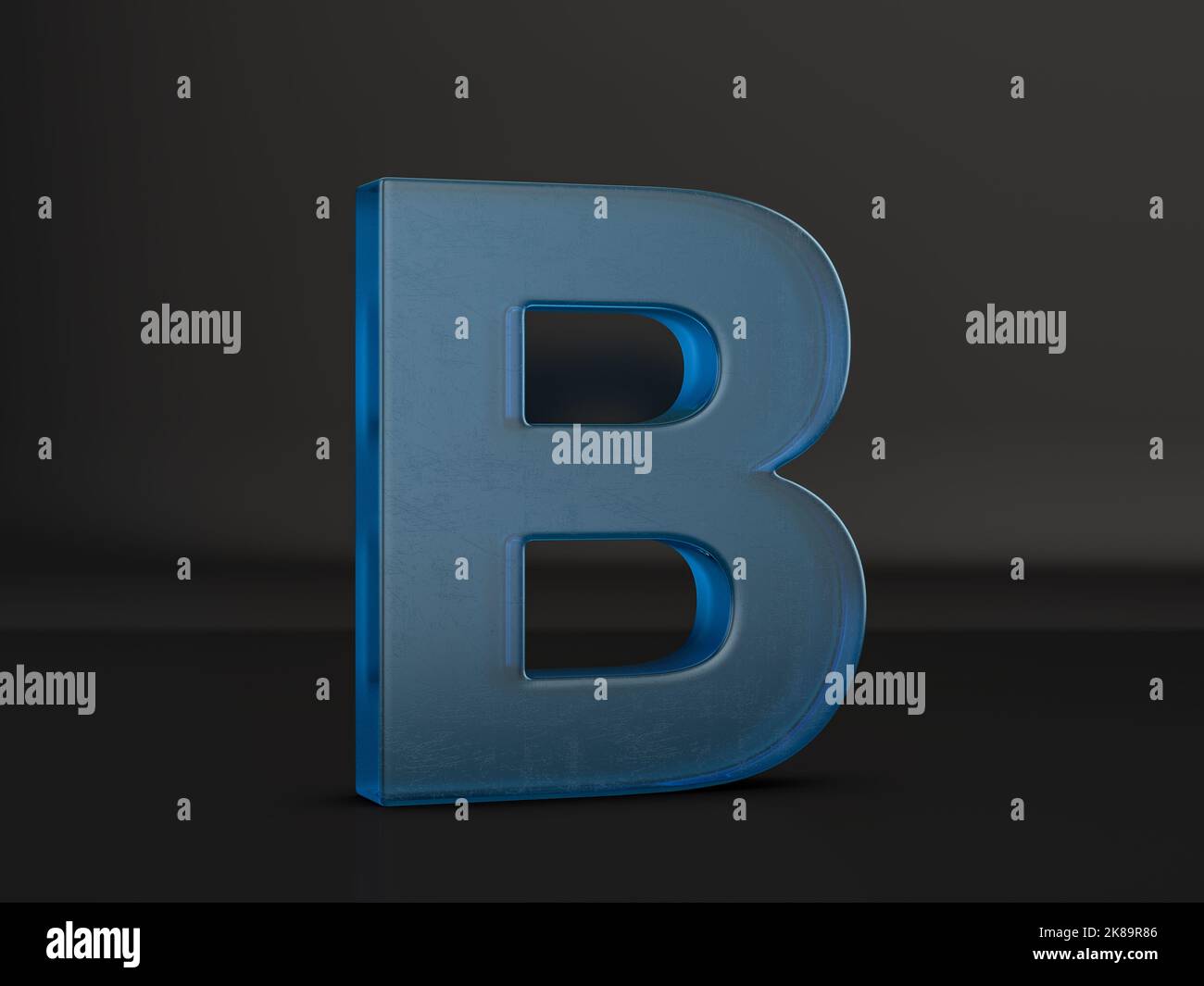 Glass letter B on a black background. 3d illustration Stock Photo - Alamy
