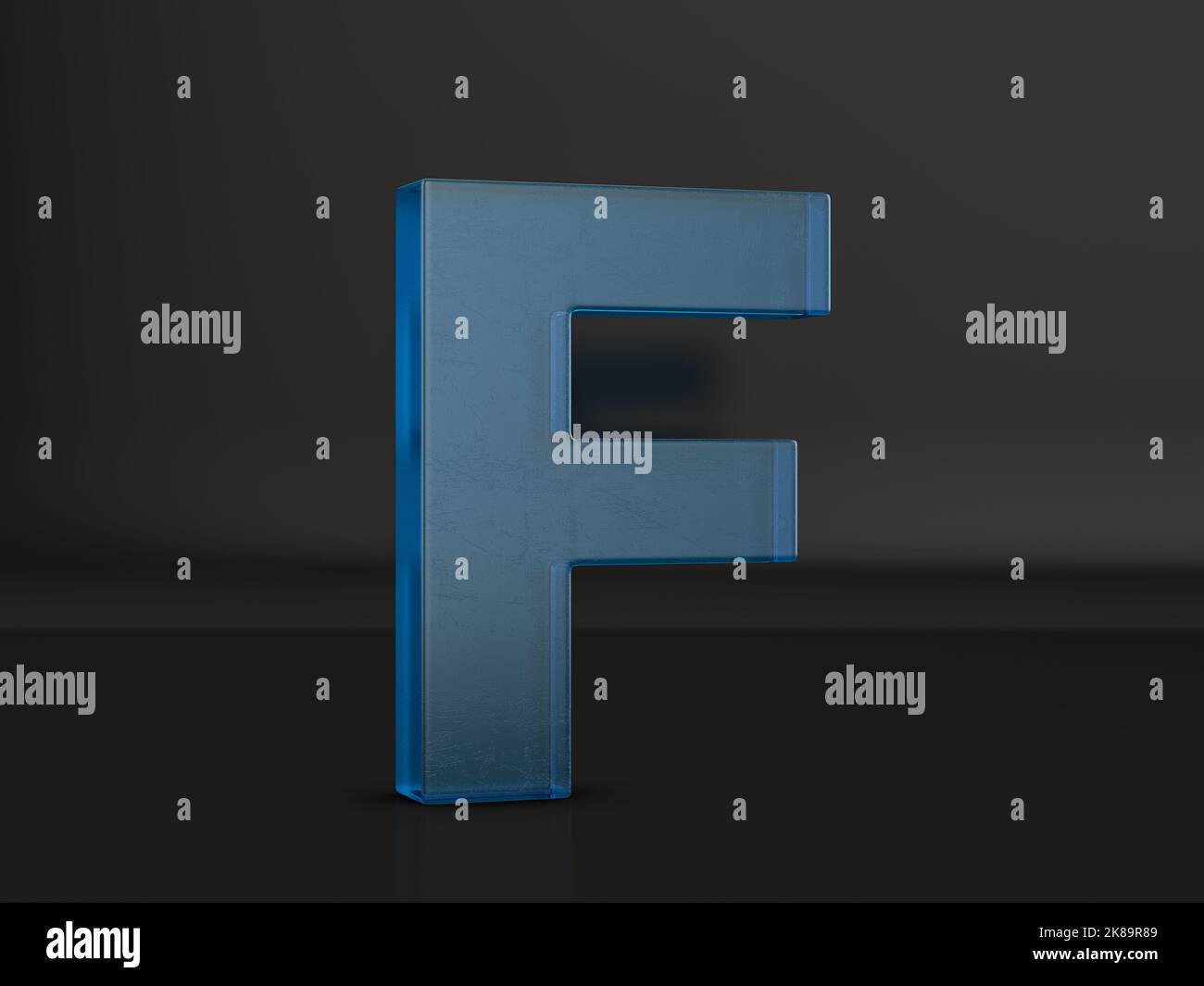 Glass letter F on a black background. 3d illustration Stock Photo - Alamy