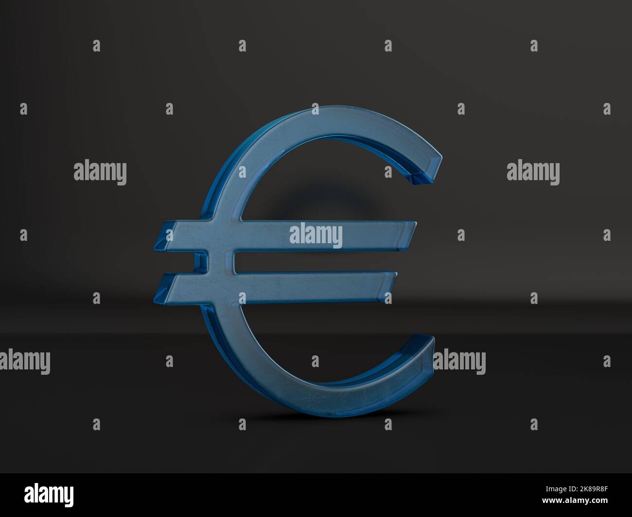 Glass euro symbol on a black background. 3d illustration Stock Photo ...