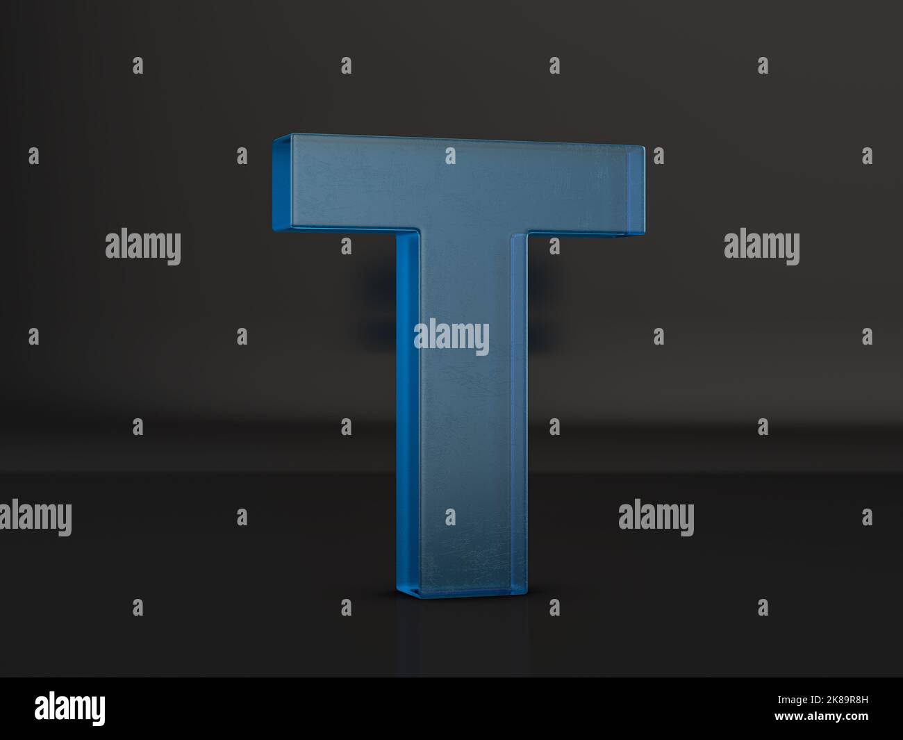 Glass letter T on a black background. 3d illustration Stock Photo - Alamy
