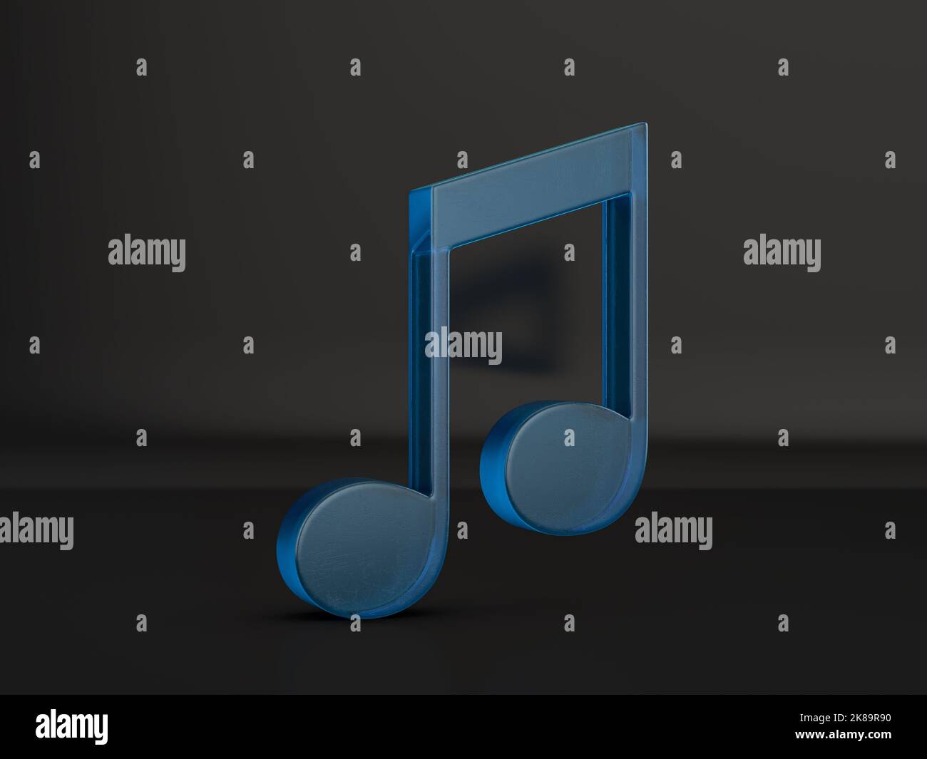 Glass music note symbol on a black background. 3d illustration Stock ...