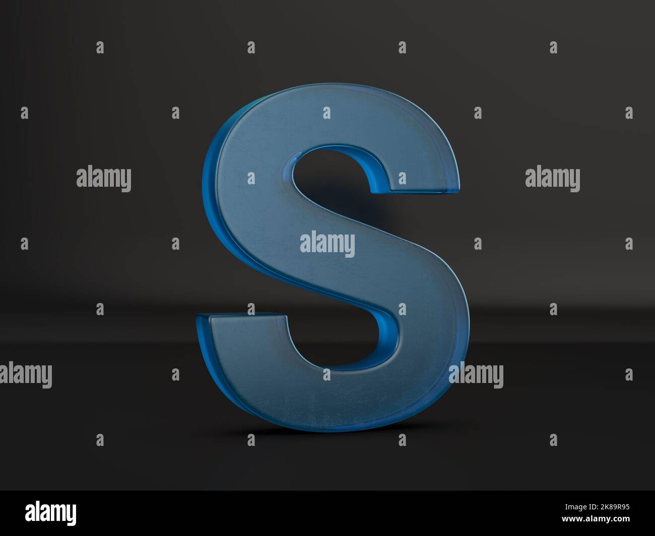 Glass letter S on a black background. 3d illustration Stock Photo - Alamy