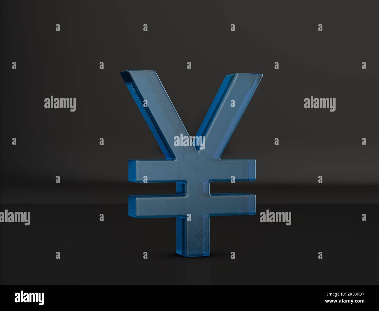 Glass yen symbol on a black background. 3d illustration Stock Photo - Alamy