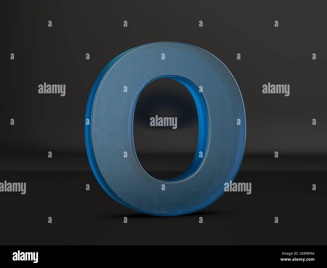 Glass letter O on a black background. 3d illustration Stock Photo - Alamy