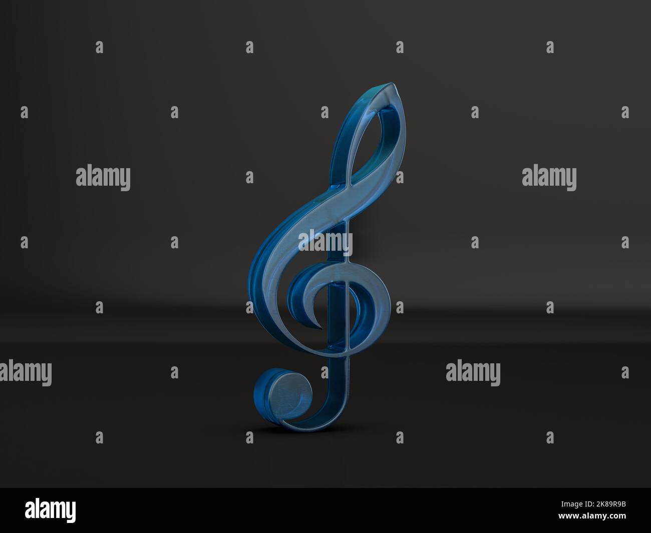 Glass music note symbol on a black background. 3d illustration Stock ...
