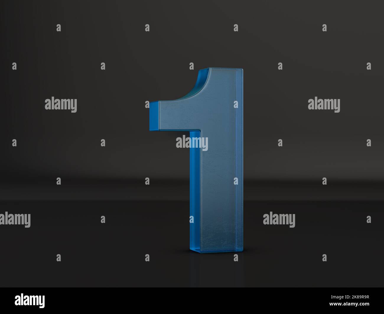 Glass number One on a black background. 3d illustration Stock Photo - Alamy