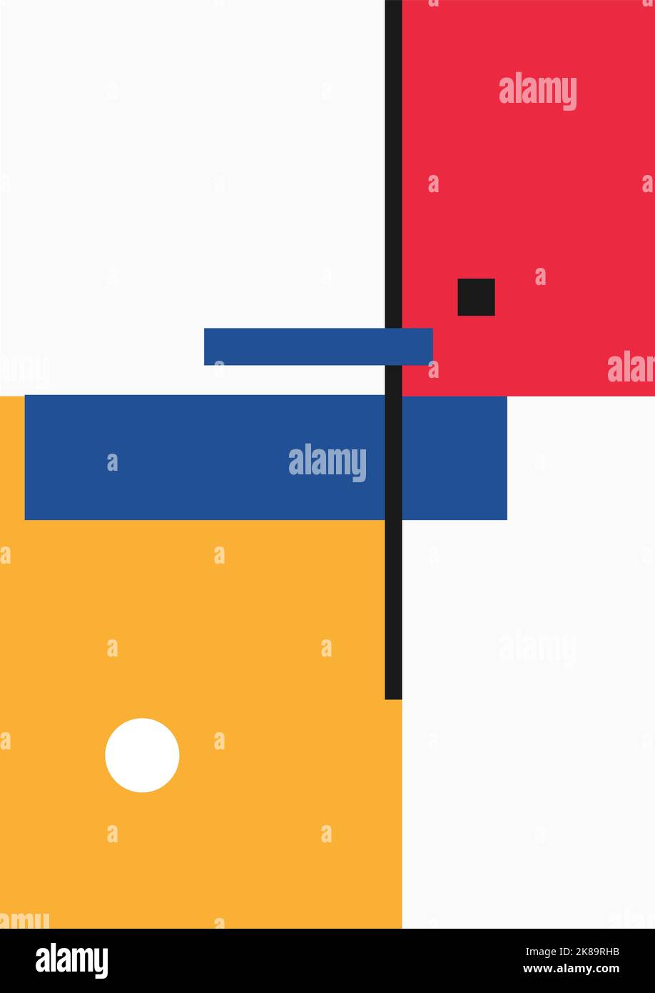 Mondrian composition red blue Stock Vector Images - Alamy