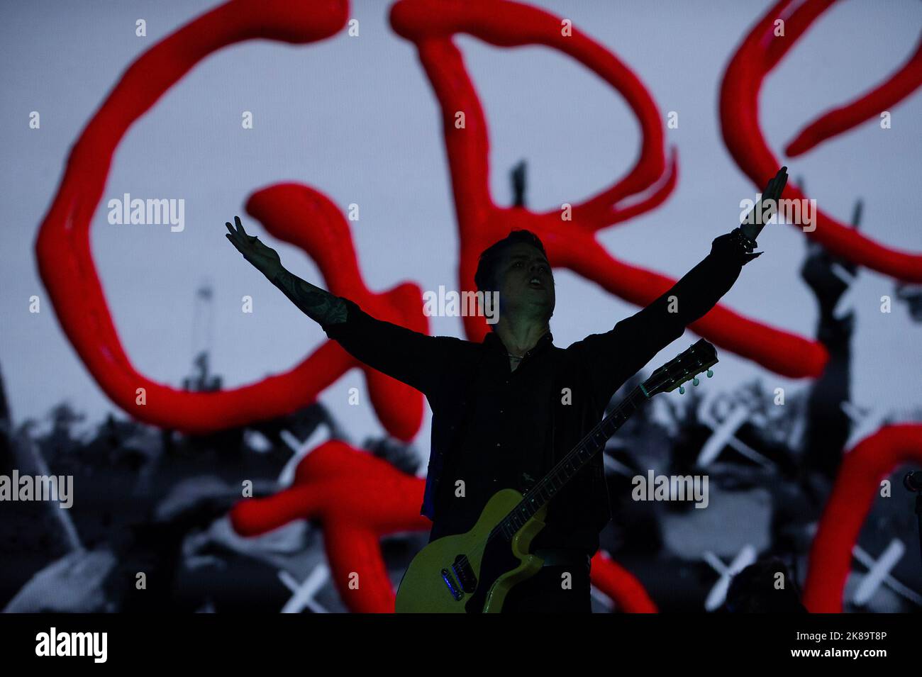 October 21, 2022: Billie Joe Armstrong of Green Day performs on the ...