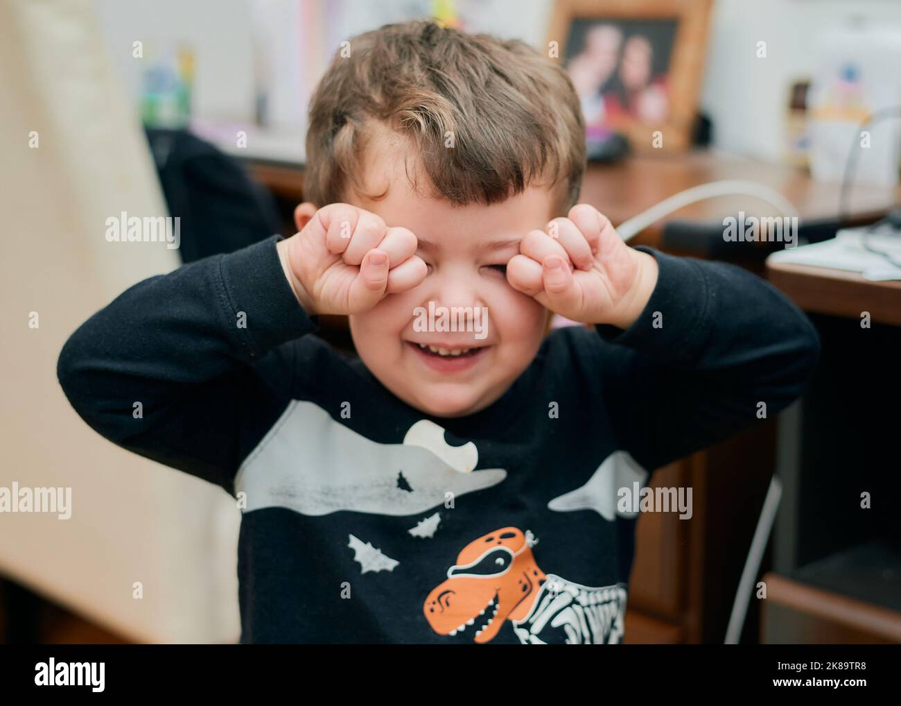 Young boy is upset and crying for some reason Stock Photo - Alamy