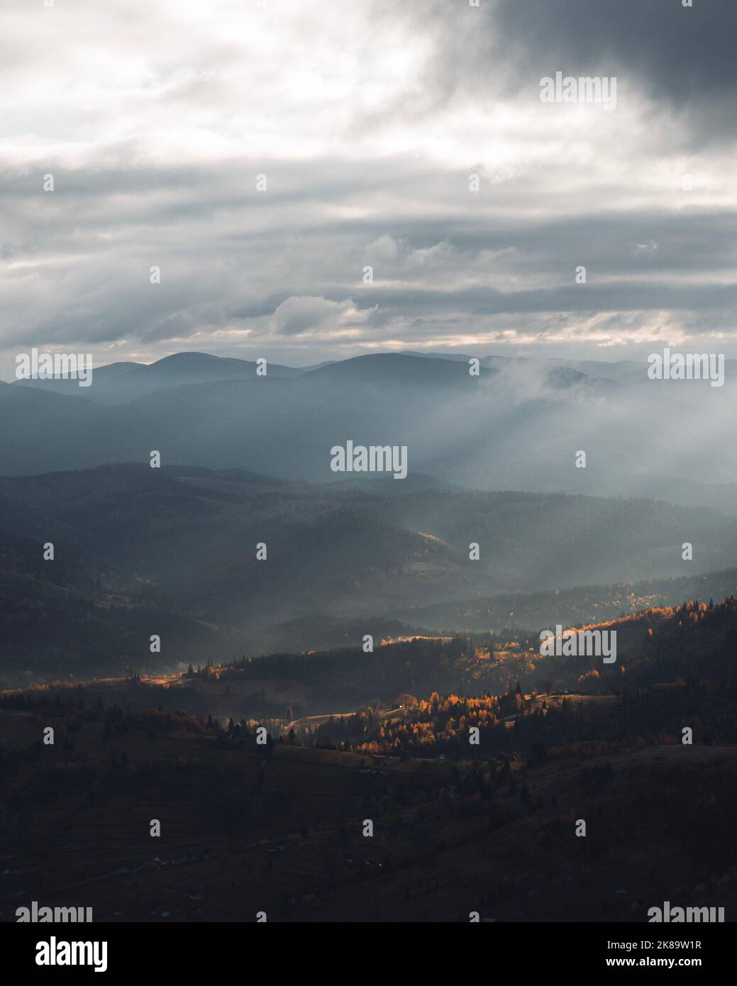 Beautiful mountains view in the morning. Sunrise autumn landscape Stock ...