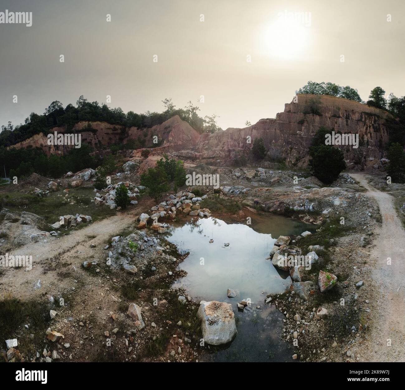 flooded rainwater at the quarry area Stock Photo - Alamy