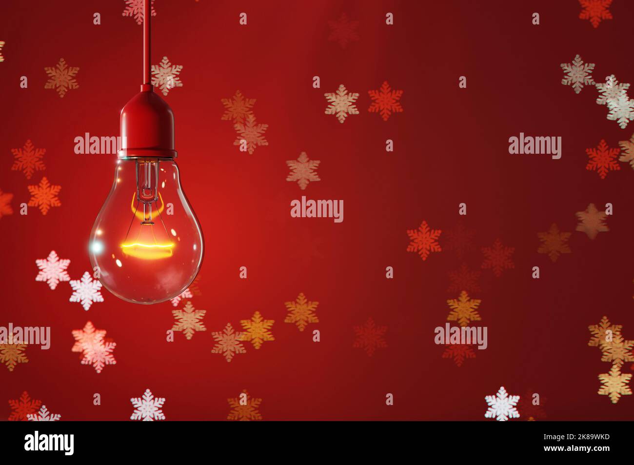 3D Illustration , 3d rendering Light bulb on glitter background with ...