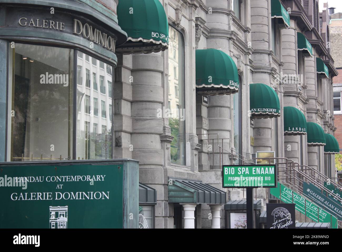 Signs and Awnings all in the colour green on Rue Sherbrooke Ouest ...