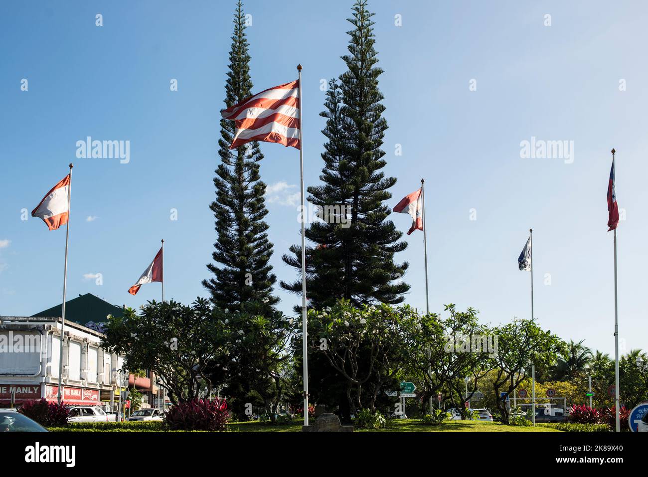 Island flags, French Polynesia Stock Photo - Alamy