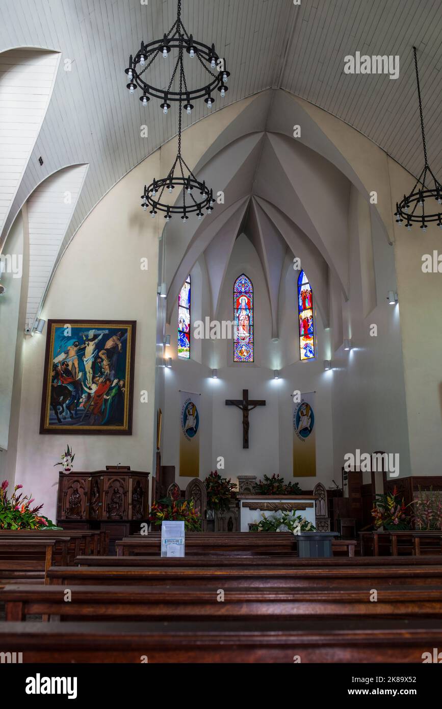 Interior, Notre Dame Cathedral, Papeete, French Polynesia Stock Photo ...