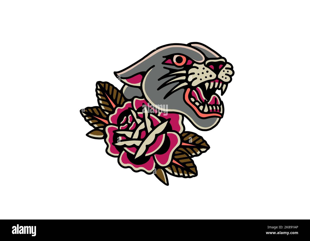 Old school traditional tattoo inspired cool graphic design illustration ...