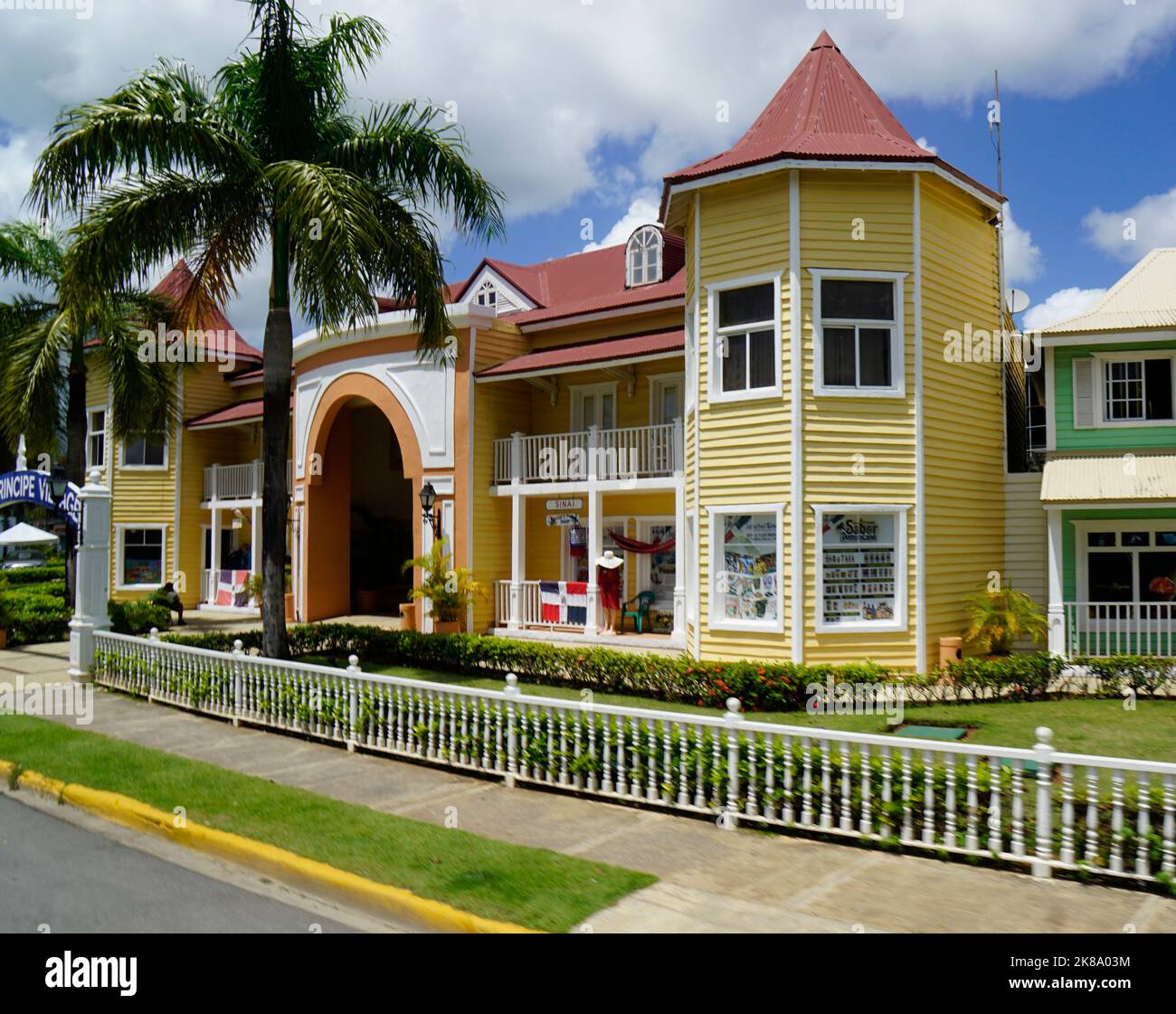 colorful wooden houses of samana in the dominican republic Stock Photo ...