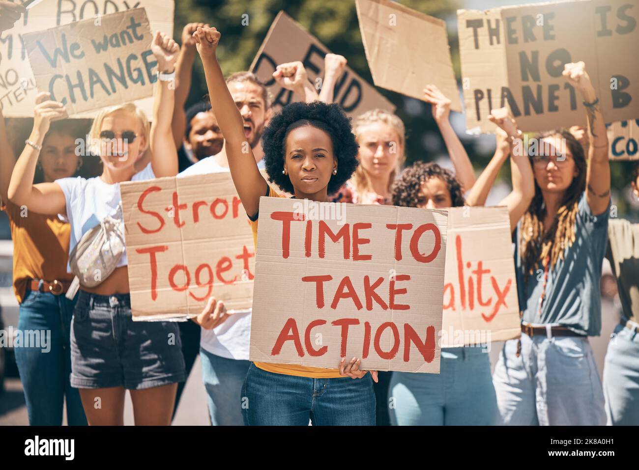 Protest, strike and climate change with a woman group fighting for our ...