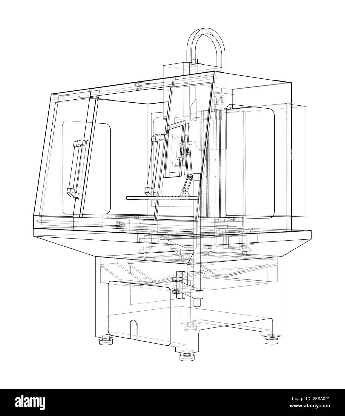 Metalworking CNC milling machine. Vector Stock Vector Image & Art - Alamy