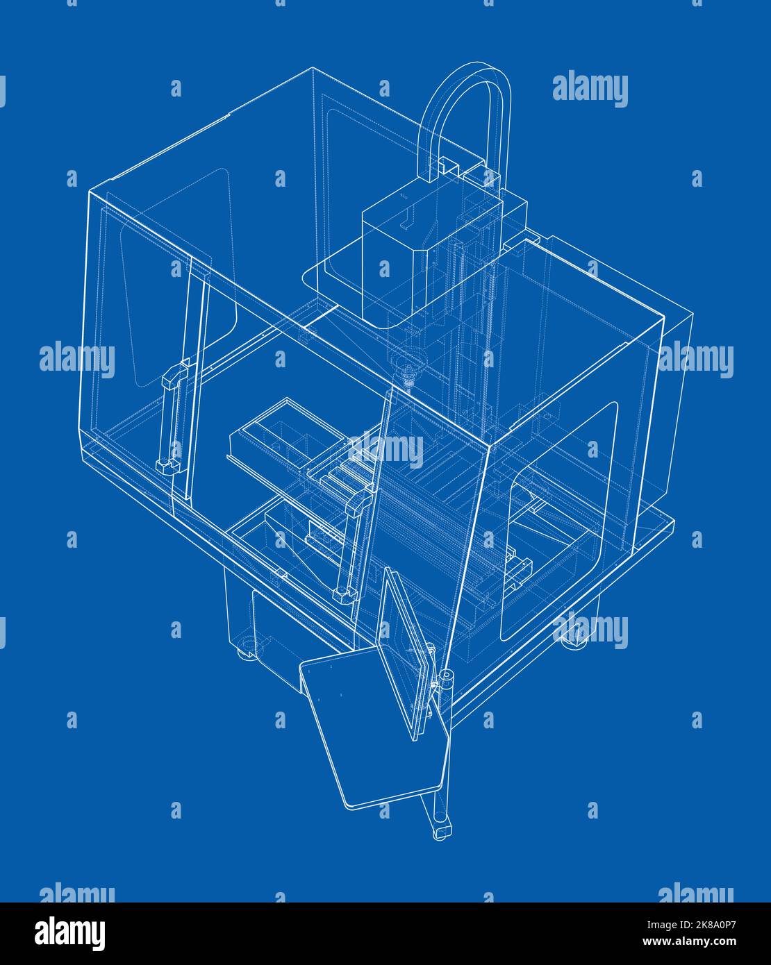 Metalworking CNC milling machine. Vector Stock Vector Image & Art - Alamy